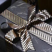 China FAMOUS Black Gilding Custom Silk Ribbon Printed For Logo Gifts Tapes Webbing Wholesale for sale