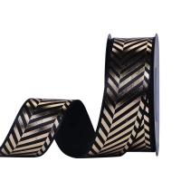 China FAMOUS Black Gilding Custom Silk Ribbon Printed For Logo Gifts Tapes Webbing Wholesale for sale