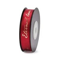 China Red Double Face Satin Grosgrain Printed Ribbon Christmas Packaging Gift for sale