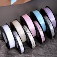 China Single Face Wedding Decorate Gifts Boxes Packing Custom Silk Satin Printed Ribbon Logo for sale
