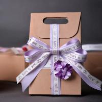 China Single Face Wedding Decorate Gifts Boxes Packing Custom Silk Satin Printed Ribbon Logo for sale