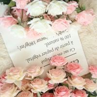 China Single Stem Artificial Rose Flowers Valentines Blossom Silk Bridal Wedding Rose Bouquet for sale
