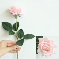 China Single Stem Artificial Rose Flowers Valentines Blossom Silk Bridal Wedding Rose Bouquet for sale