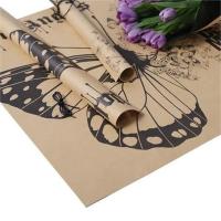 China Butterfly Series Flower Wrapping Paper 80g Kraft Paper With Logo for sale