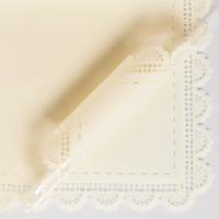 China Lace Border Floral Packaging Paper Plastic Transparent Paper for sale