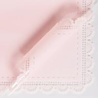 China Lace Border Floral Packaging Paper Plastic Transparent Paper for sale