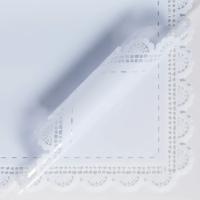 China Lace Border Floral Packaging Paper Plastic Transparent Paper for sale