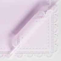 China Lace Border Floral Packaging Paper Plastic Transparent Paper for sale