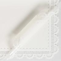 China Lace Border Floral Packaging Paper Plastic Transparent Paper for sale