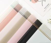 China Hansu Paper Wave Dot Border Rose Bouquet Wrapping Paper Translucent Waterproof for sale