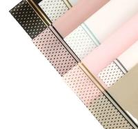 China Hansu Paper Wave Dot Border Rose Bouquet Wrapping Paper Translucent Waterproof for sale