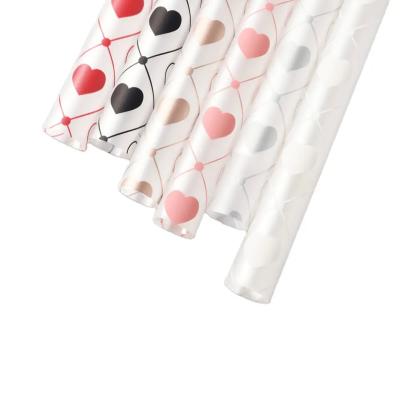 China Foggy OPP Love Pattern PE Waterproof Flower Packaging Paper Gravure Printing for sale
