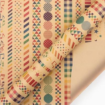 China Kraft Paper Gift Wrap Paper Roll Inkjet Printing Technology for sale