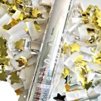 China Gold Metallic Party Popper White Confetti Cannon Halloween Party Popper for sale