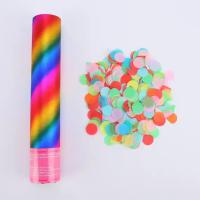 China Round Aluminum Foil Flame Retardant Paper Confetti Cannon Metal Boom Manual Party Popper for sale