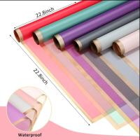 China Gold Edge Flower Wrapping Paper Waterproof Floral Bouquet Wrapping Paper Korean Matt Flim for sale