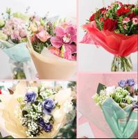 China Gold Edge Flower Wrapping Paper Waterproof Floral Bouquet Wrapping Paper Korean Matt Flim for sale