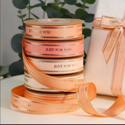 China High quality 3D hot stamping grosgrain customized printed ribbon for sale