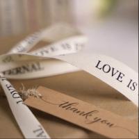 China Personalised Box Wrapping Decoration Natural Herringbone Cotton Ink Printed Ribbon for Gift & Flower for sale