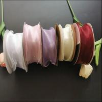 China Colorful Organza Ribbon Roll Decorating Gift Warp Glitter Wire Silk Ribbon For Flower Gifts Packing DIY Accessories for sale
