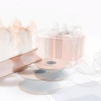 China Colorful Organza Ribbon Roll Decorating Gift Warp Glitter Wire Silk Ribbon For Flower Gifts Packing DIY Accessories for sale