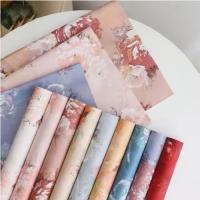 China Korean Style Flower Bouquet Wrapping Paper Vintage Rose Oil Painting Pattern Tissue Paper for sale