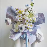 China Korean Style Flower Bouquet Wrapping Paper Vintage Rose Oil Painting Pattern Tissue Paper for sale