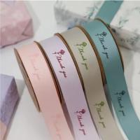 China Custom Waterproof 19mm Cotton Polyester Satin Ribbon With High Raised Logo For Gifts for sale