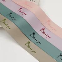 China Custom Waterproof 19mm Cotton Polyester Satin Ribbon With High Raised Logo For Gifts for sale