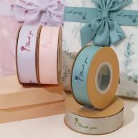 China Custom Waterproof 19mm Cotton Polyester Satin Ribbon With High Raised Logo For Gifts for sale