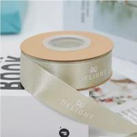 China Custom Embossed Ribbon for Craft Packaging Sustainable Polyester Glitter Satin Grosgrain for sale