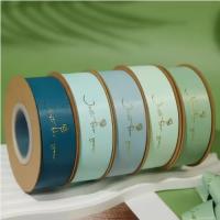 China Custom Polyester Ribbon Spool With 3D Gold Foil And Printed Logo for sale