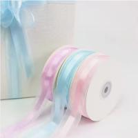 China Polyester Double Face Organza Ribbon Roll 1 Inch Width for Wedding Craft Gift Bow for sale