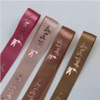 China Customized Satin 3D Name Company Logo Printed Floral Ribbon for Valentine's Day Decor for sale