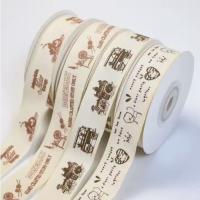 China Single Face RPET Recycled Cotton Ribbon 100% Cotton 10mm-100mm Custom Printed Silk Screen Crafts Gifts for sale