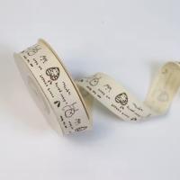 China Single Face RPET Recycled Cotton Ribbon 100% Cotton 10mm-100mm Custom Printed Silk Screen Crafts Gifts for sale