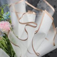 China Waterproof 58*58cm Golden Edge Bouquets Flower Wrapping Paper for Florist Packaging for sale