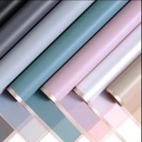 China Korean Bouquet Wrapping Paper Flower Pure Color Waterproof Translucent Gold Edge Paper for sale
