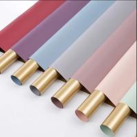 China 64X34X0.36 cm Well Handfeel Double-sided Plastic Flower Wrapping Paper with Gold for sale