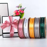 China Print Christmas Gift Ribbon Decoration Roll Craft Decor Wire Festival Grosgrain With Wire Edged Satin Ribbon for sale
