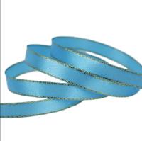 China High Tenacity Satin Ribbons Pink Golden Edge Ribbon Hholesale Gift Packaging Ribbons for sale
