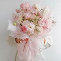 China Korean Flower Wrapping Paper Plastic Packing Paper with Golden Line Frame Many Colors for sale