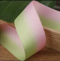 China Two Tone Polyester-Cotton Print Satin Ribbon Hair Bows Material Accessories Gift Flower Wrap for sale