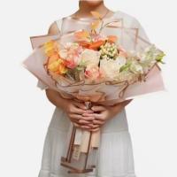 China Golden Edge Waterproof Florist Wrapping Paper 58*58cm for Bouquet Packing for sale