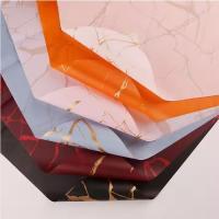 China wholesale gold marbling flower wrapping paper waterproof Floral materials gift wrapping for sale