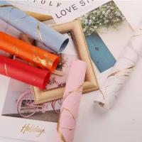 China wholesale gold marbling flower wrapping paper waterproof Floral materials gift wrapping for sale