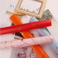 China wholesale gold marbling flower wrapping paper waterproof Floral materials gift wrapping for sale