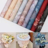 China Korean Style Flower Bouquet Wrapping Paper with Vintage Rose Oil Painting Pattern 58*58cm Mixed Pulp for sale
