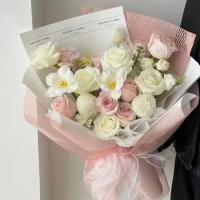 China White thickened Gift Wrap Waterproof Florist Bouquet Wrapping Paper Korean Wrapping Paper for sale