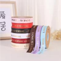 China Polyester Letters Classic Eternal Love Thread Ribbon Roll for Bouquet and Gift Wrapping for sale